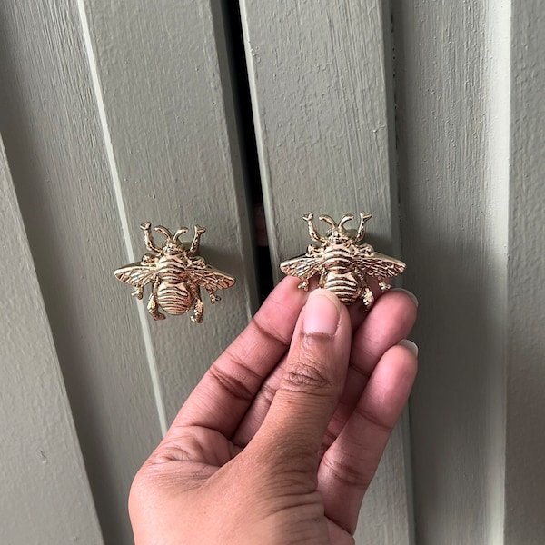 Brass Bee Knobs , Bumble Bee Drawer Pulls, Custom Engraved Wardrobe Knob Cabinet Knobs Modern ...