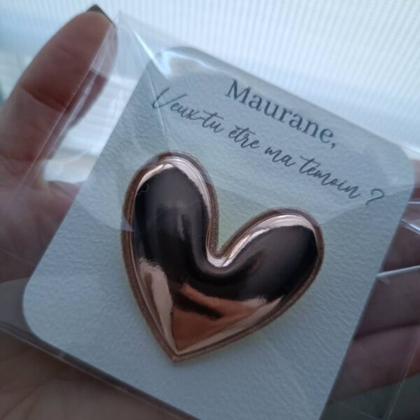 Broche coeur message personnalisé. Cadeaux d'invités pour mariage ...