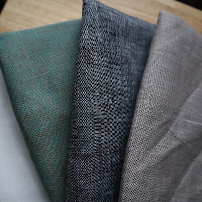 100% Linen Pure Lightweight Handkerchief Weight Yarn Dyed Linen Flax ...