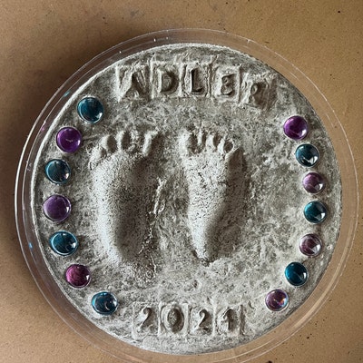 Colored DIY Stepping Stone Kit, Handprint Stepping Stone, Footprint ...