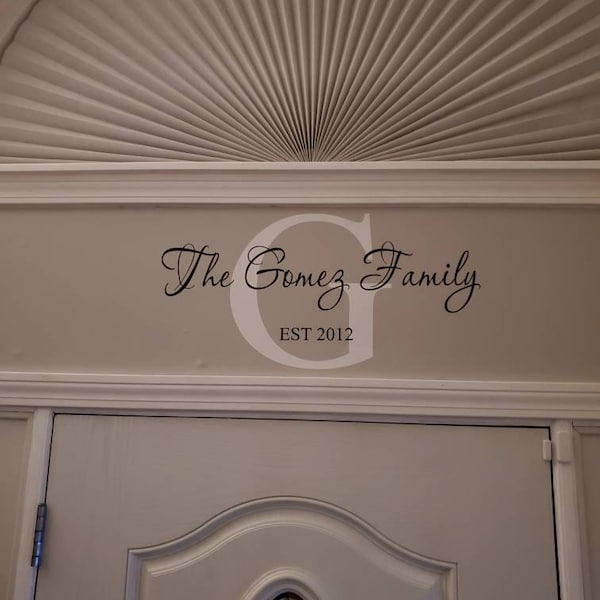 Personalized Wall Decal Family Name and Date Decal Vinyl Wall Decal ...