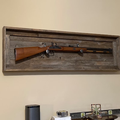 Rustic Dual Gun Rack W/ Ammo Storage Reclaimed Wood Gun Rack - Etsy