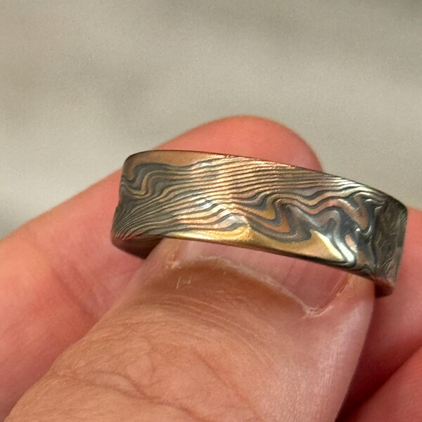 Flat Profile Twist Pattern Ring With Kazaru - Etsy