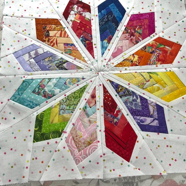 Colorburst Quilt Block Pattern - Etsy