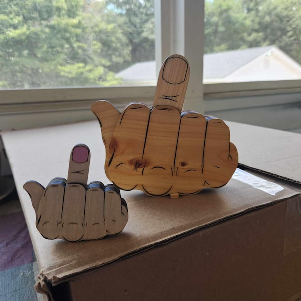 Automatic Middle Finger, Flip Off, Thumbs Up, SVG, Laser Cutting File ...