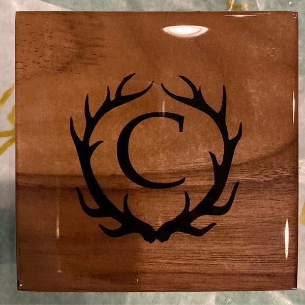 Antler Decal, Antler Monogram Decal, Yeti Antler Decal, Initial Decal ...