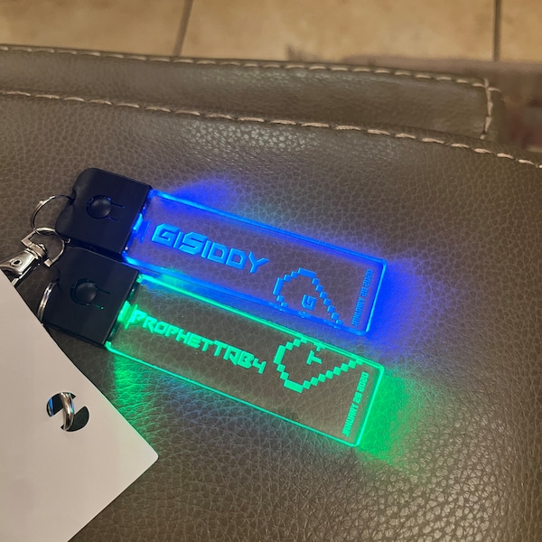 Personalized Gamer Couple LED Keychain Set | Custom Valentines or ...