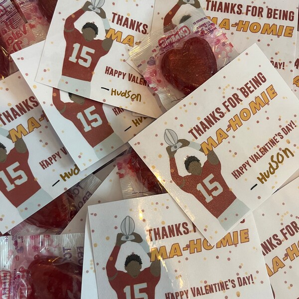 Patrick Mahomes Printable Valentines | Kansas City Chiefs | Thanks for ...