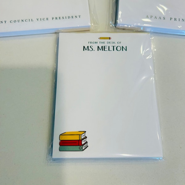 Personalized Script Notepad With for Art Teacher, End of Year School ...