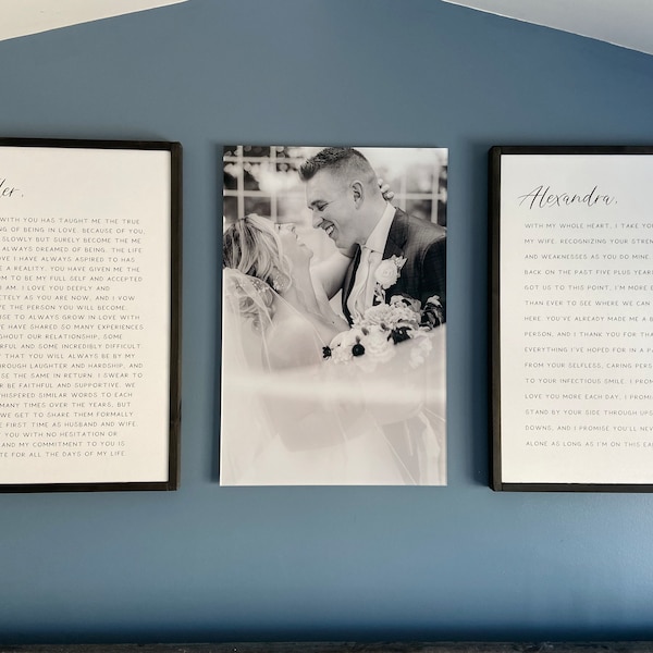 Custom Wedding Vows Sign Set | Personalized Anniversary Gift - Etsy
