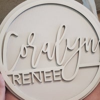 Custom Baby Name Sign Round Baby Name Sign Nursery Sign - Etsy