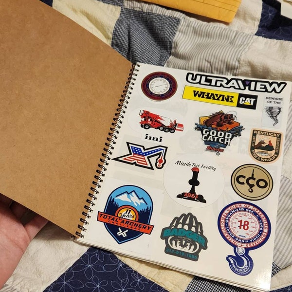 Reusable Sticker Book | A5 Spiral Bound Glitter Cardstock Cover Sticker ...
