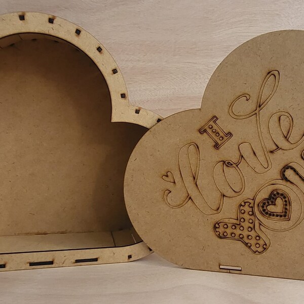 Heart Box - GIFT BOX for Laser Cut - Cnc Files (DXF) Vector - Digital ...