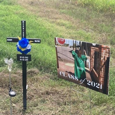 STEEL Infant Cross With Bear Figures// Infant Grave Marker// - Etsy