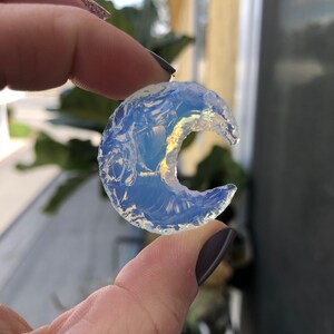 50 Pieces Opal Moonstone Opalite Moonstone Opal Crescent Moon Pocket ...