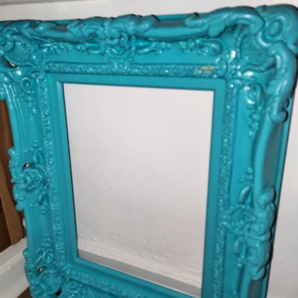 16x20 Blue Picture Frame, Baroque Photo Frame, Ornate Mirror, Modern ...