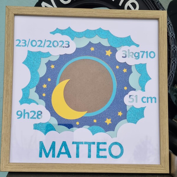 3D Baby Born Shadow Box for Kids, Baby Birth Shadow Box, Custom Name ...