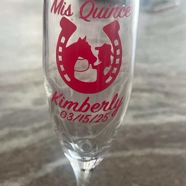 Copa De Vidrio Personalizada Para Quinceañera O Sweet 16! Personalized ...