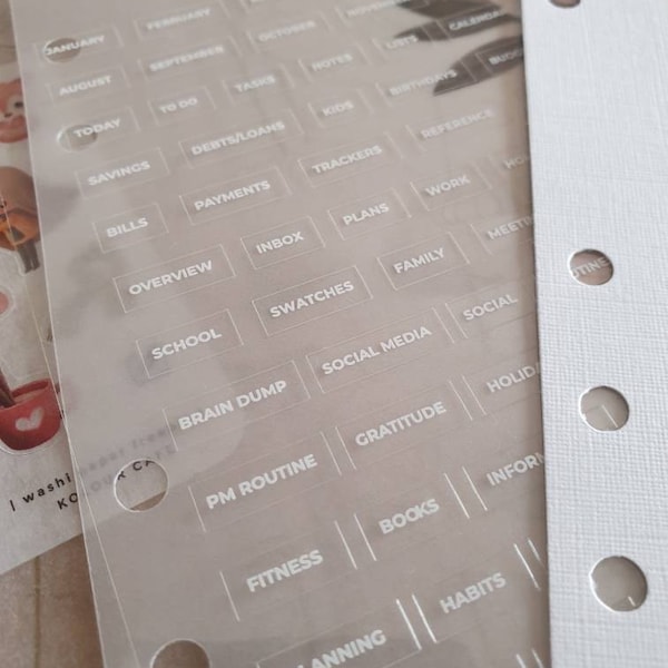 Planner Page Markers | White Font Tabs | Floating Tabs | Dividers ...