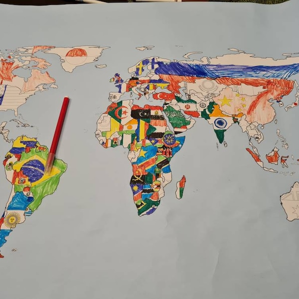 Colouring Map of the Worlds Flags. Free (MAINLAND ONLY) United Kingdom ...