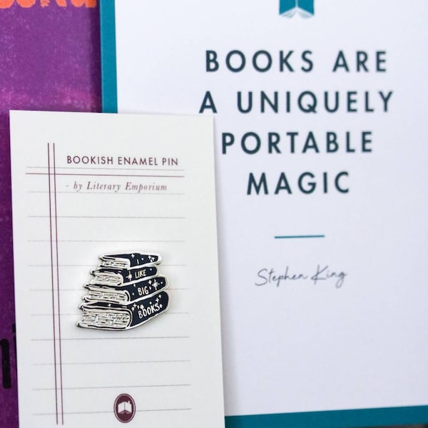I Like Big Books Enamel Pin - Book Enamel Pin Badge - Gift for Book ...