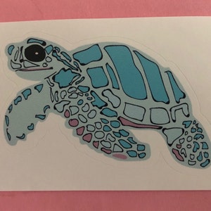 Light Blue Sea Turtle Sticker Animal Stickers Ocean - Etsy