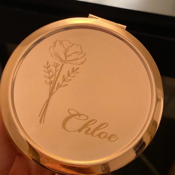 Customized Pocket Makeup Mirror Beautiful Wedding Gift, Hen Party Gift ...