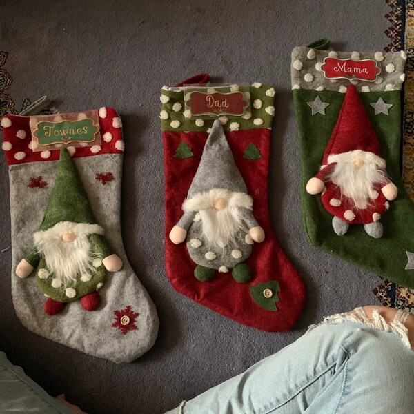 Christmas Stocking NAME PATCH - 5" X 2" Custom Personalized Iron on or ...