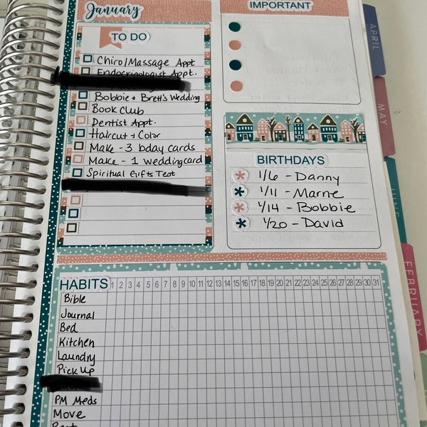7x9 Monthly View Planner Stickers Kits for Erin Condren Life Planners ...