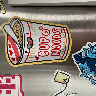 Instant Ramen Magnet Waterproof Vinyl Magnet Cup Noodles Magnet kawaii ...