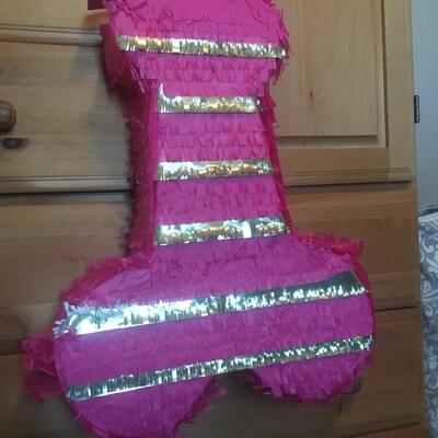 Hot Pink & Gold Pattern Pecker Pinata 24 Tall - Etsy