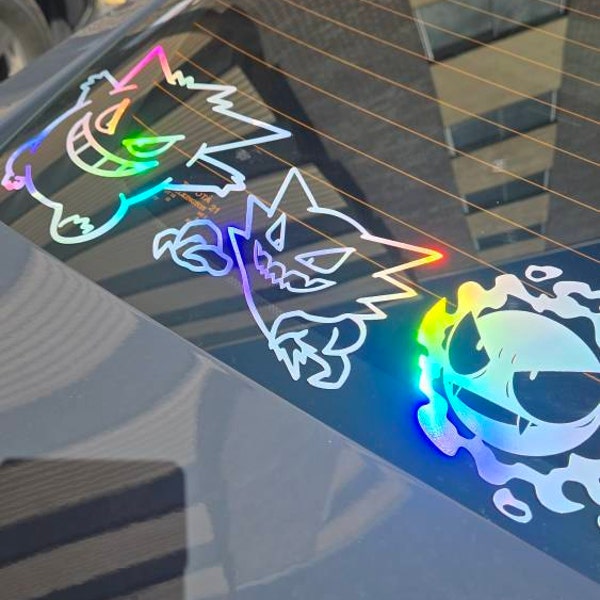 Haunter Outline Decal Pokemon - Available in Holographic and Several ...