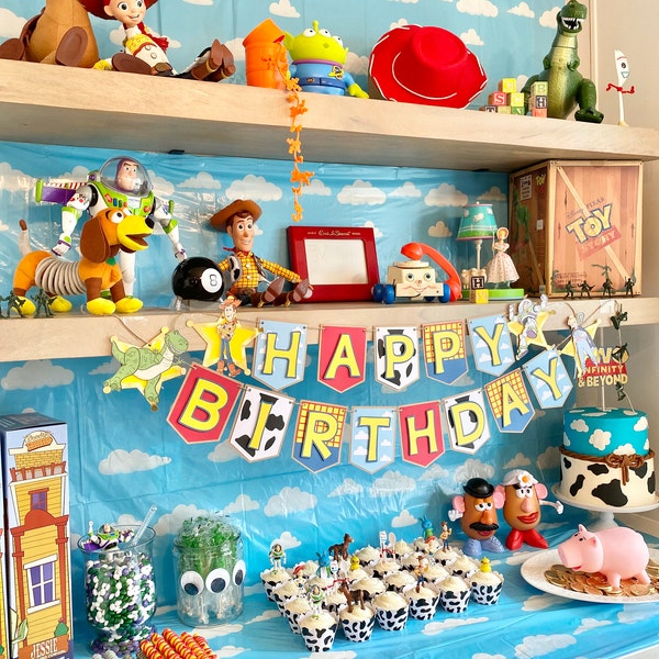 Toy Story Happy Birthday Banner: Custom Character Party Decor - Etsy