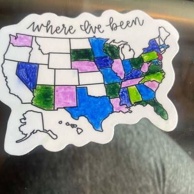 MAGNET Where Weve Been Map Sticker United States USA Decal Travel ...