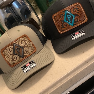 Custom Hats, Leather Patch Hat, Tooled Leather - Etsy