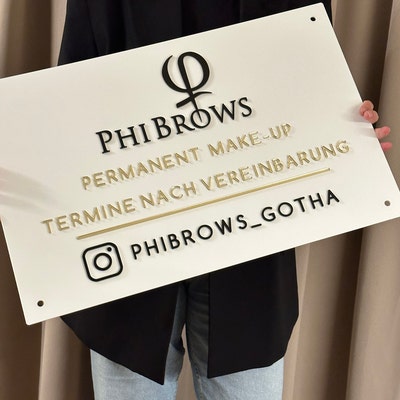 Gold and White Custom Sign for the Wall With All Mounting Material gold ...