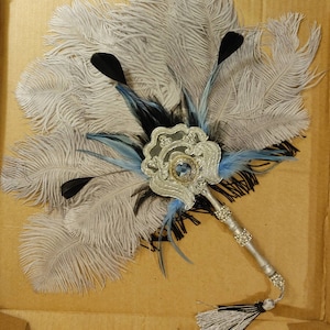 Romantic Rococo White Peacock Feather Wedding Fan With - Etsy