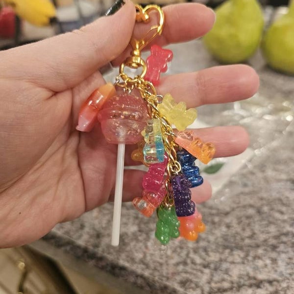 Gummy Bear Candy Keychain, Lollipop Keychain, Keychain, Keychains ...