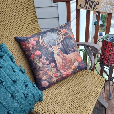 Whimsy Puff Hedgehog Pillow, Cottagecore Charm, Sage Floral Hedgehog ...