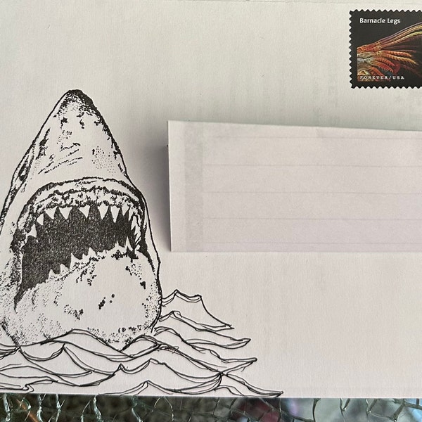 Shark Head RUBBER STAMP, Shark Teeth Stamp, Shark Head Stamp, Shark ...