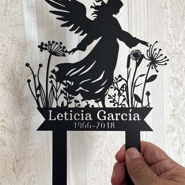 Custom Angel Memorial Stake, Angel Memorial Plaque With Stake, Angel ...