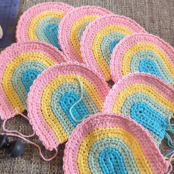Rainbow Coaster PATTERN, Crochet Rainbow Coaster, Crochet Coaster ...
