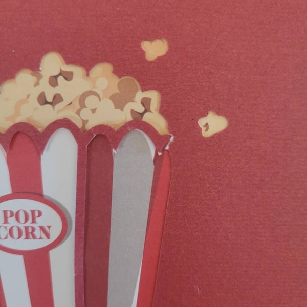 Pop Up Karte Kino Popcorn - 3D Kinogutschein, Geburtstagskarte für ...