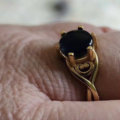 14K Gold Mood Ring, Dainty Ring for Women, Feeling Stone Ring, Colorful ...