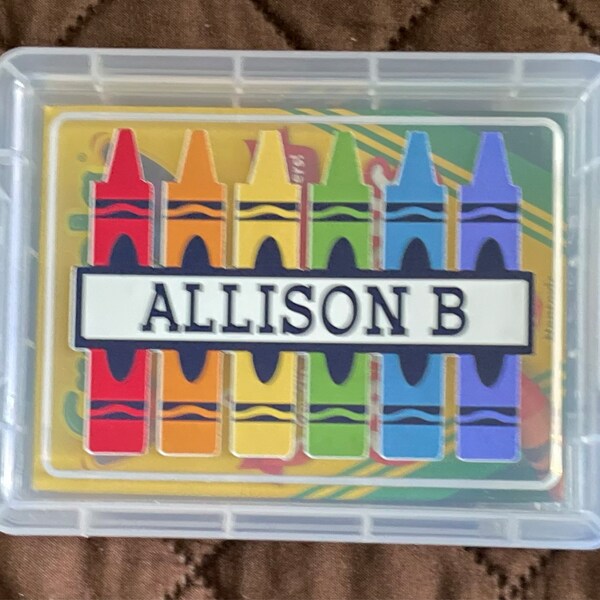 Personalized Crayon Box , School Supplies , Crayon Container, Back to ...
