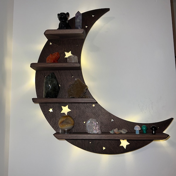 Coppermoon Botanical Crescent Moon Shelf, Crescent Moon Shelf, Moon ...
