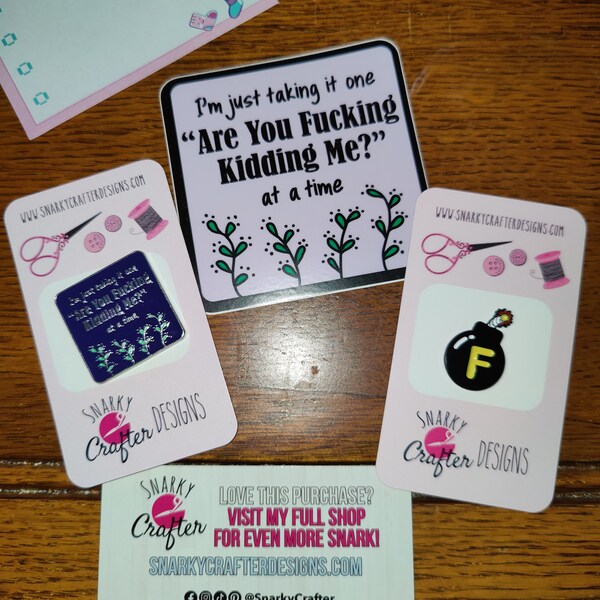 F Bomb Needle Minder | Naughty F Word Needle Magnet | Black Round F ...