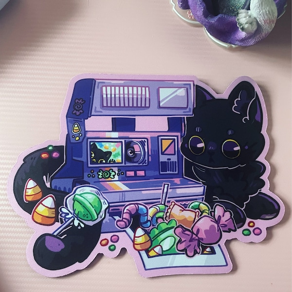 Cat Instant Camera Mouse Pad // 10in Neoprene Mat - Etsy