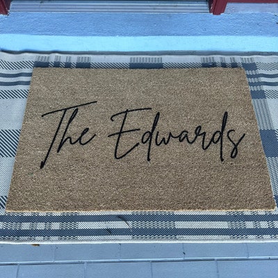 Personalized Welcome Mat Custom Door Mat Family Name - Etsy