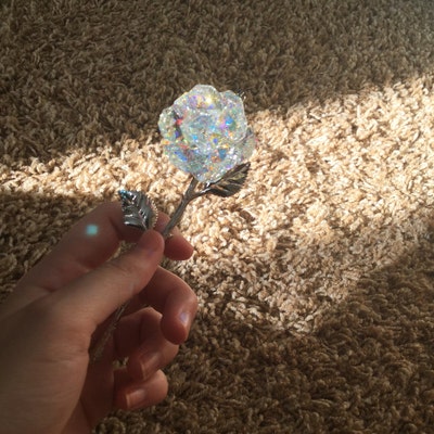 Red Crystal Rose Made Using Swarovski Crystal in Glass Vase - Etsy